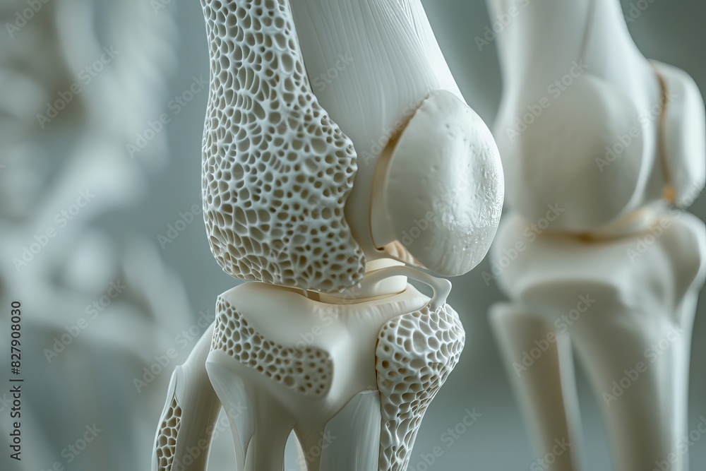 Intricate 3D rendering of a human knee joint, showcasing the detailed ...