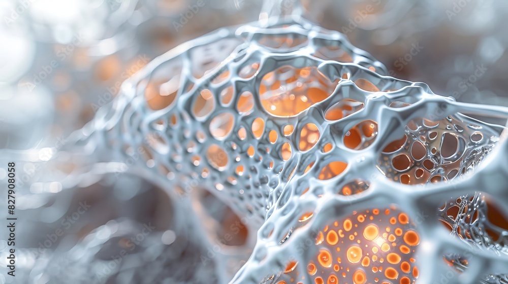 Intricate 3D rendering of a scaffold used in tissue engineering ...