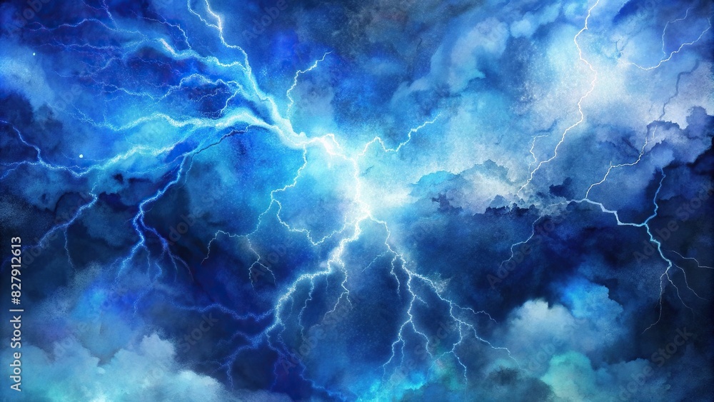Abstract blue lightning background created with generative and ...