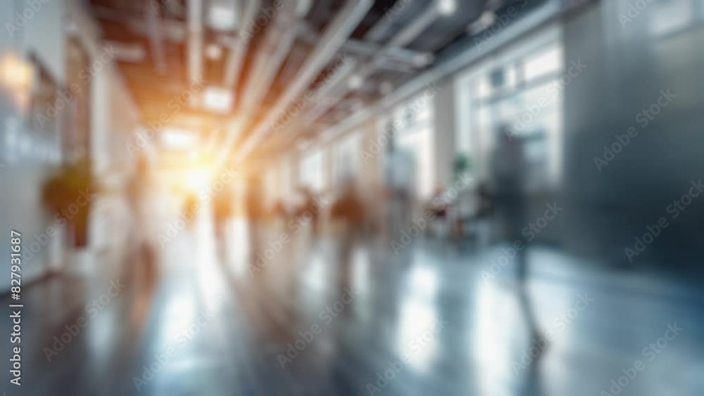 Blurred in motion diverse team of business people in a light and modern ...