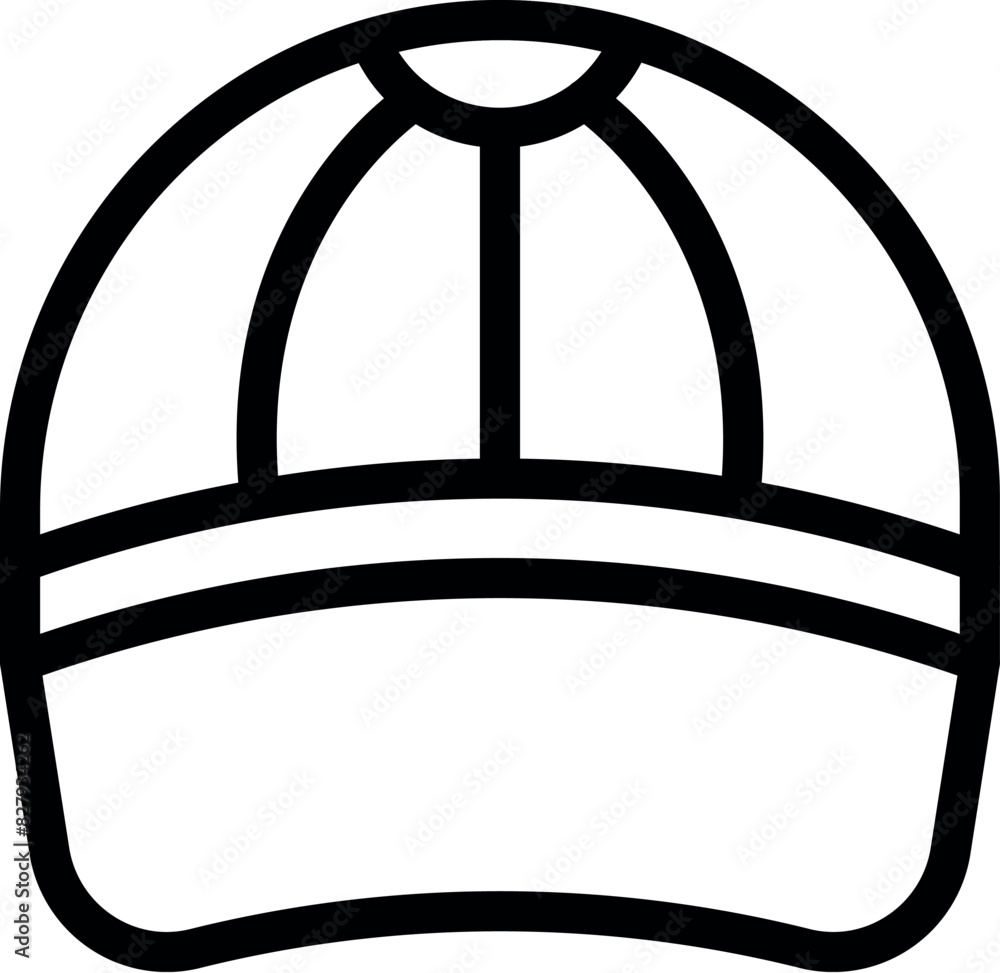 Vector illustration of a construction hard hat in a simple line art ...