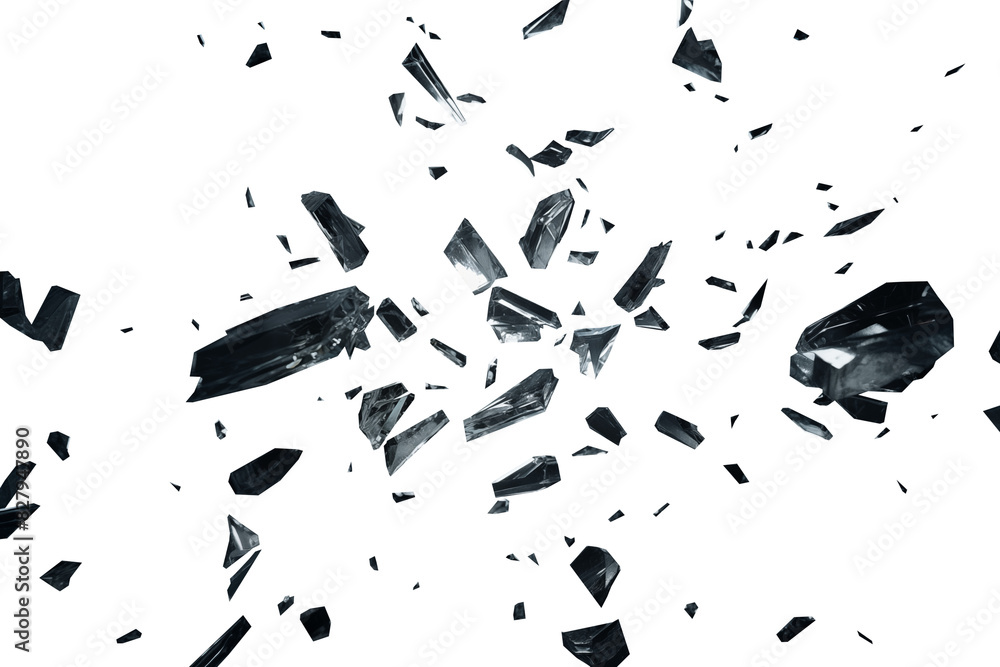 glass shards explosion. Isolated transparent PNG background. Burst of ...