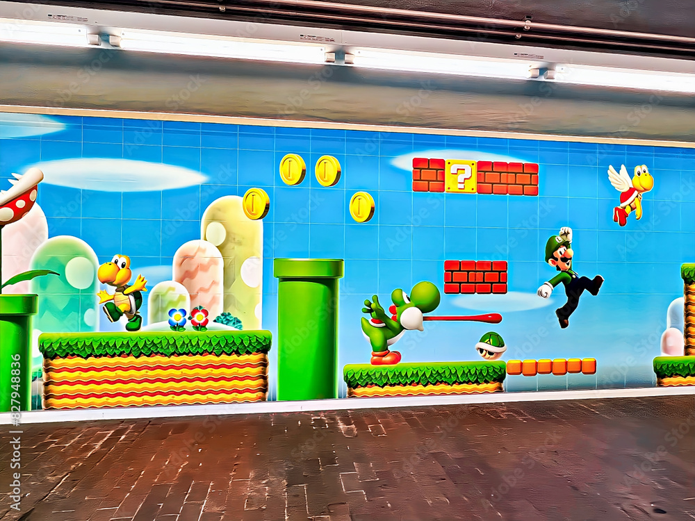 KYOTO,JAPAN - MAY 24, 2024 : New and old versions of the Mario Brothers ...