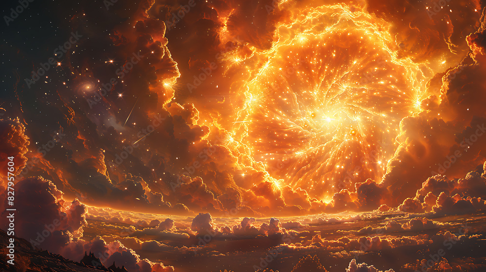 illustration of a celestial phenomenon known as a supernova with ... illustration of a celestial phenomenon known as a supernova with ...