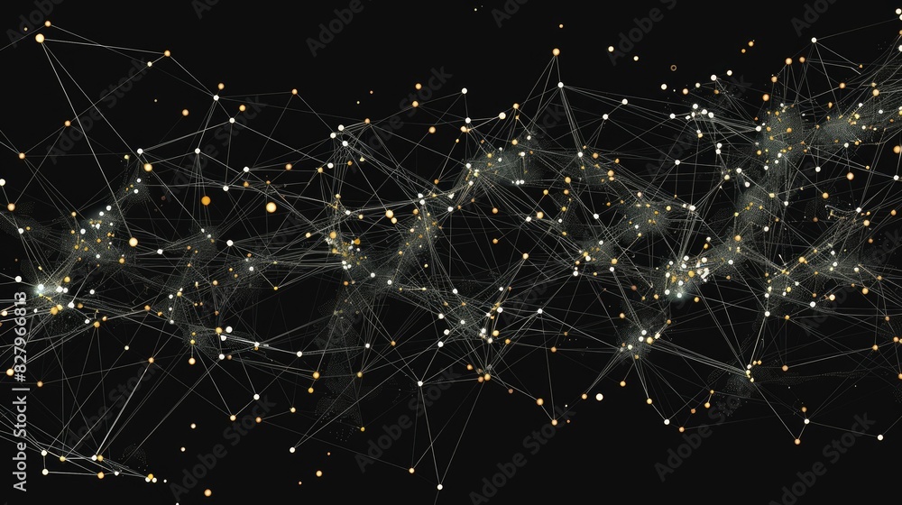 The image is a glowing network of interconnected nodes. It is a ...