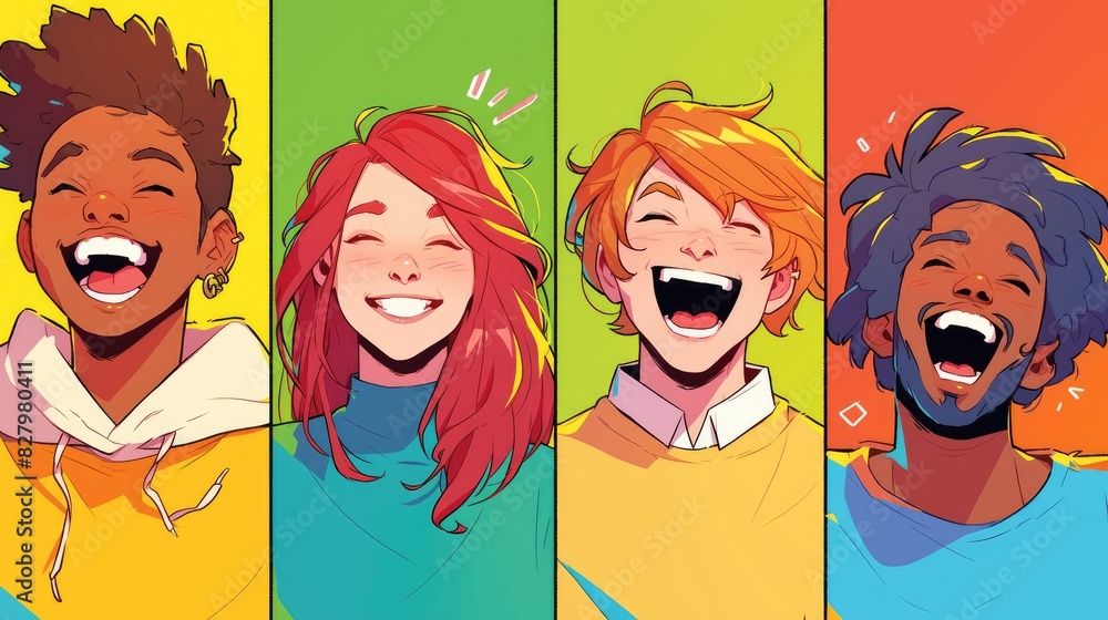 Comic style cartoon people icon representing a splash of creativity in ...
