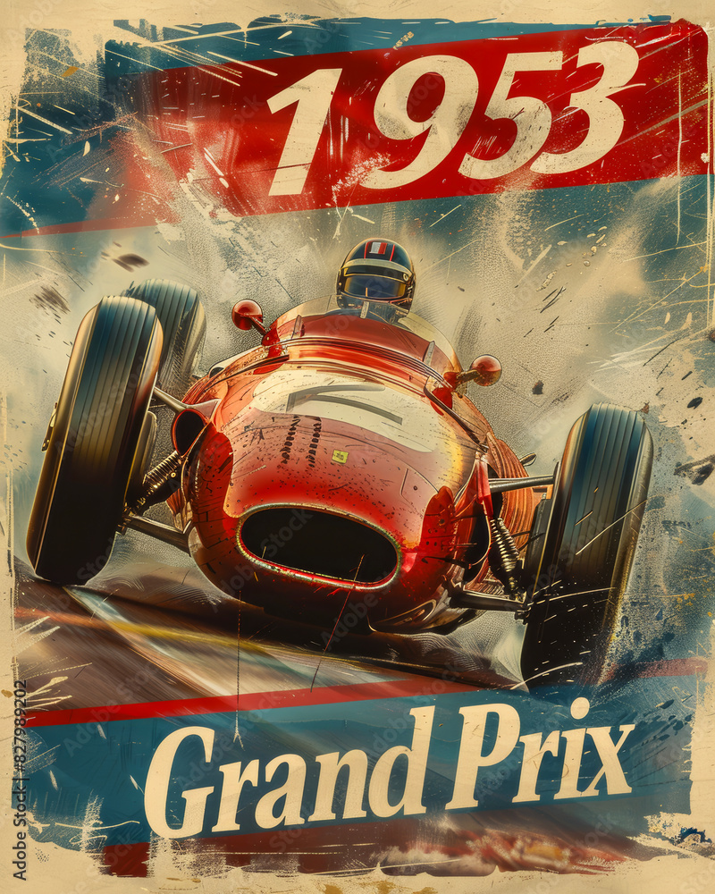 Vintage style Illustration, Retro Formula one racing posters from the ...
