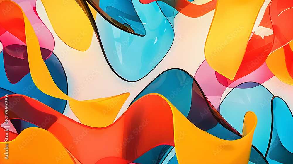 The picture of the colourful abstract shape wallpaper that has been mix ...