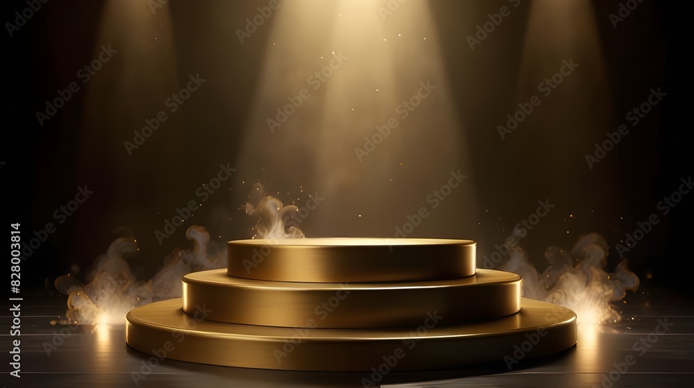Award Podium Mockup with Smoke & Spotlight,award presentation platform ...