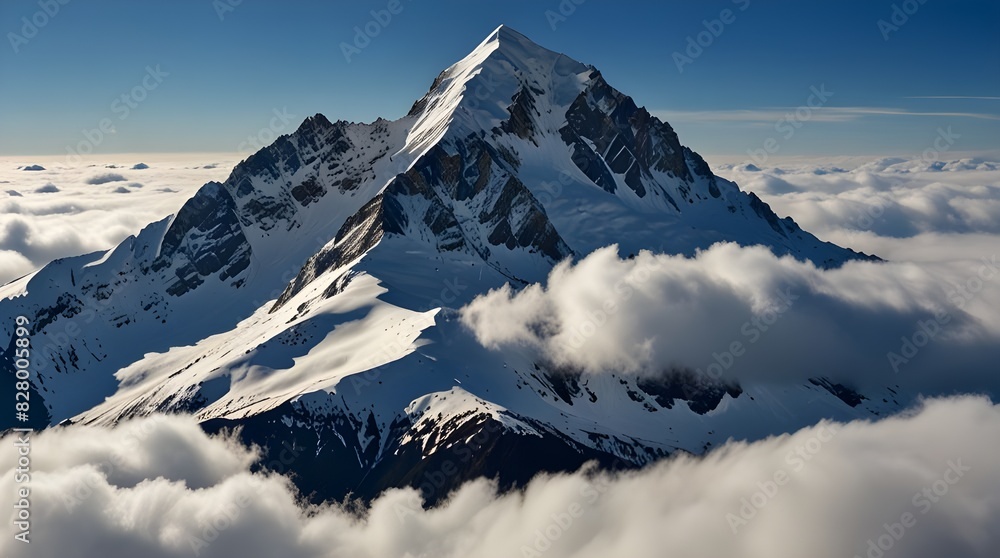 Snowy Summit Pierces the Azure Canvas (Mountain Landscape)mountain ...