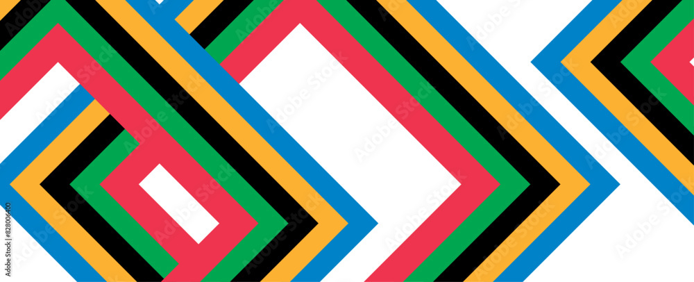 Olympic games straight lines, Olympic color ring, game line, modern ...