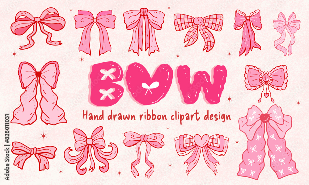Bow coquette clipart, cute, y2k, coquette aesthetic, bows clipart ...