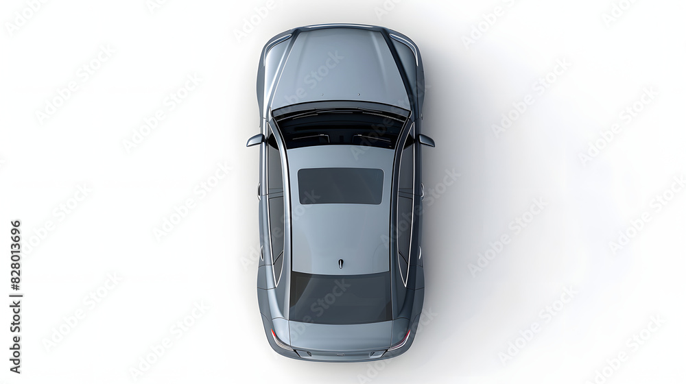 Car top view, auto parked at paved area in city, aerial view of vehicle ...