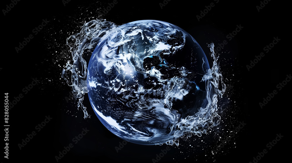 logo and icon design concept of water resource protection, save water ...