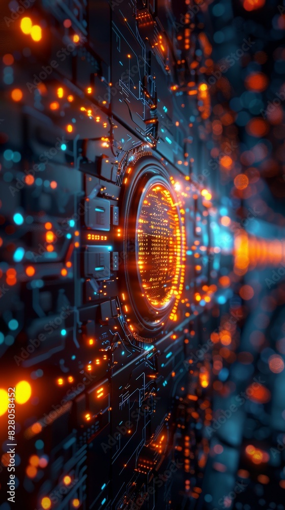 An abstract background for technology showing a high tech interface ...