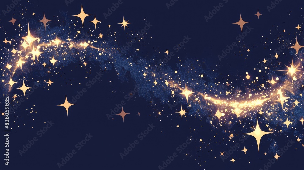 Sparkling stars in an animated white cartoon design featuring flat 2d ...
