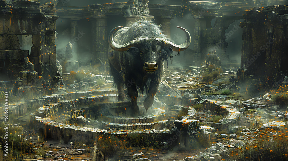 illustration of a mythical creature known as a minotaur with the body ...