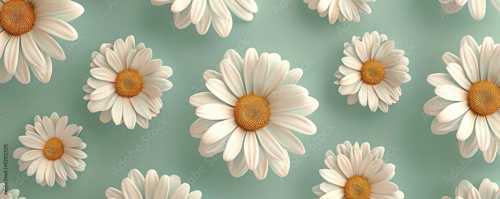 Daisy chain circle on a soft pastel green background, designed as a ...