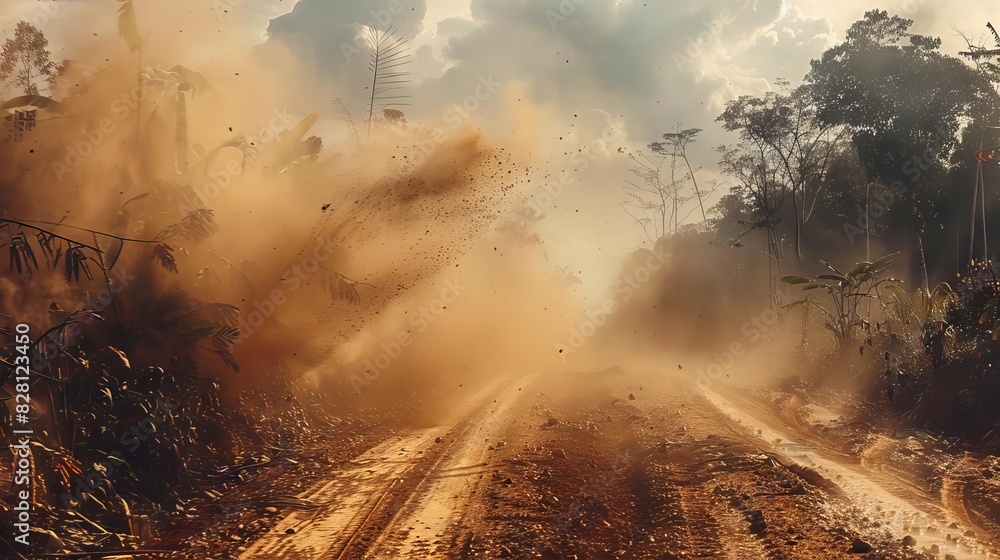 devastating deforestation soil erosion and dust particles polluting the ...