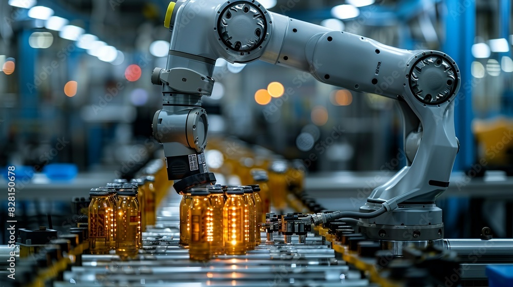 The robot is shown using a handheld scanner to read product barcodes ...