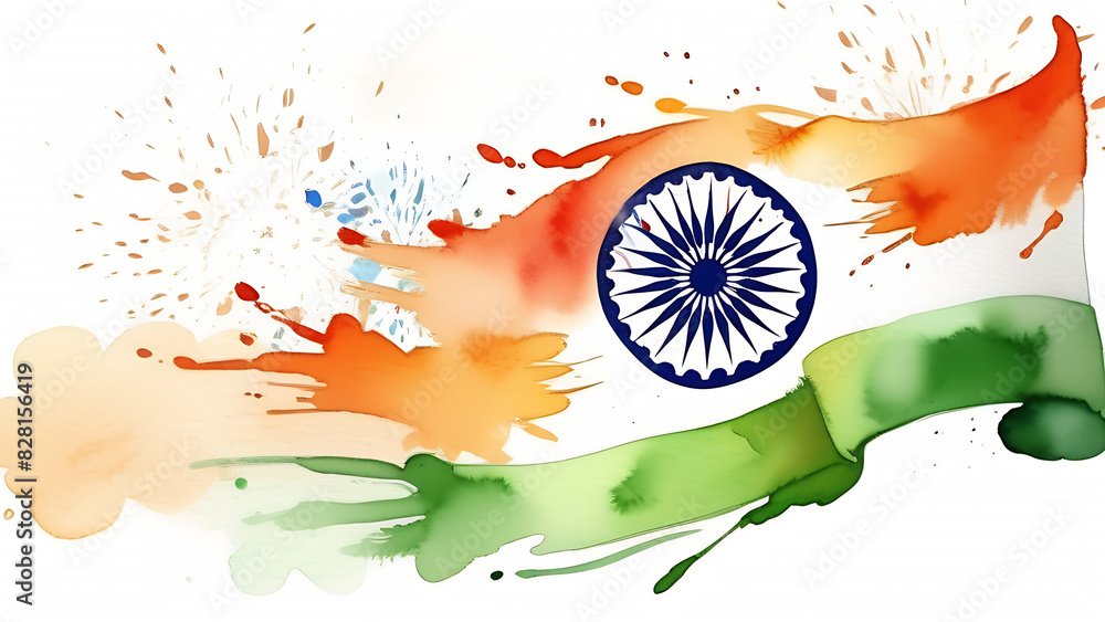 India flag watercolor background. Indian Independence Day Stock ...