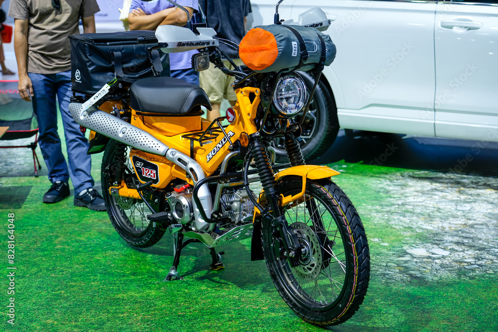Yellow motorcycle New Honda CT125. Thailand, Bangkok 07 april 2024 ...