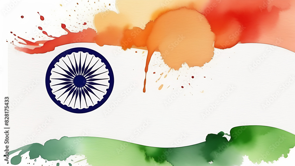 India flag watercolor background. Indian Independence Day Stock ...