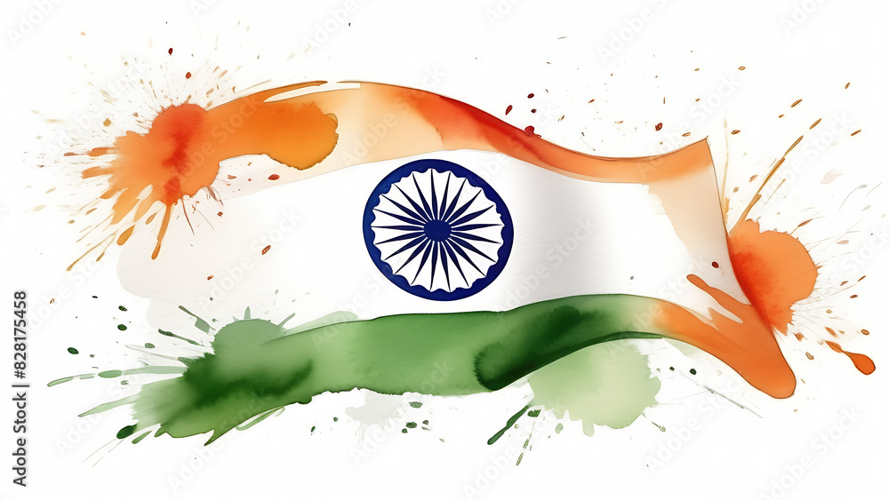 India flag watercolor background. Indian Independence Day Stock ...