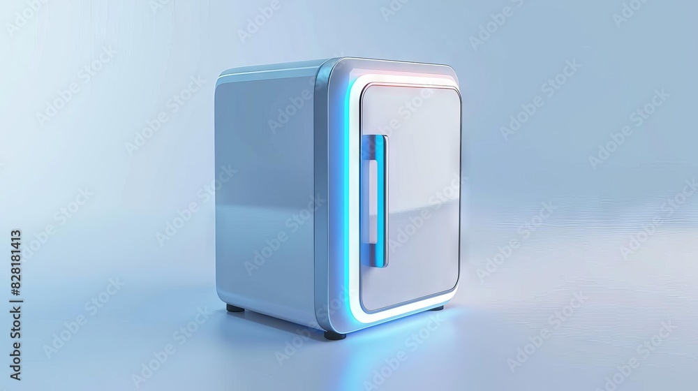 realistic 3d mini fridge with clean modern lighting isolated on white ...