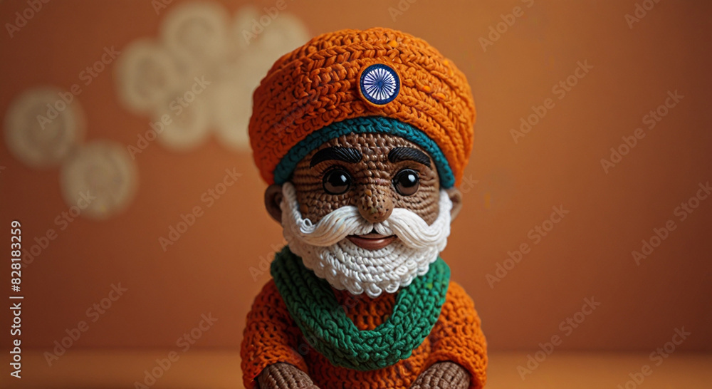 Crocheted Doll in Traditional Indian Attire and Turban with National ...