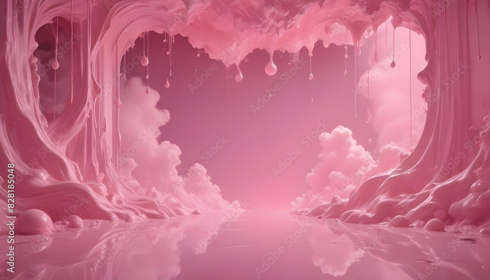 Dreamy pink aesthetic wallpaper, surreal background Stock Illustration ...
