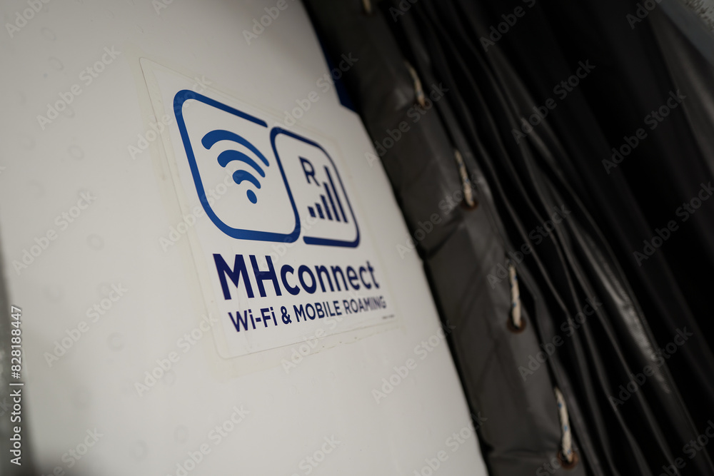 KUALA LUMPUR, MALAYSIA - MARCH 05, 2023: close up shot of MHconnect ...