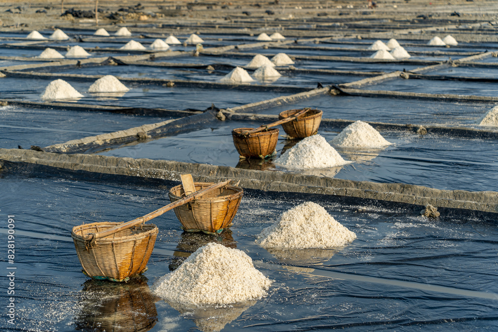 Sea salt process at rural area of Bangladesh. Raw material of salt ...