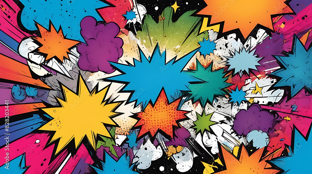 Blank colorful comic style abstract background template for writing ...