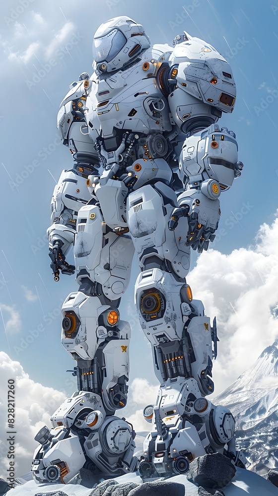 Formidable Mech Warrior with Reinforced Chassis,Crystalline Energy ...