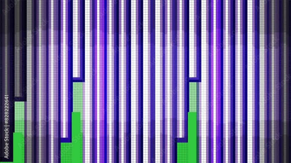 4K green screen pixel transition, pixel iron animation, vertical ...