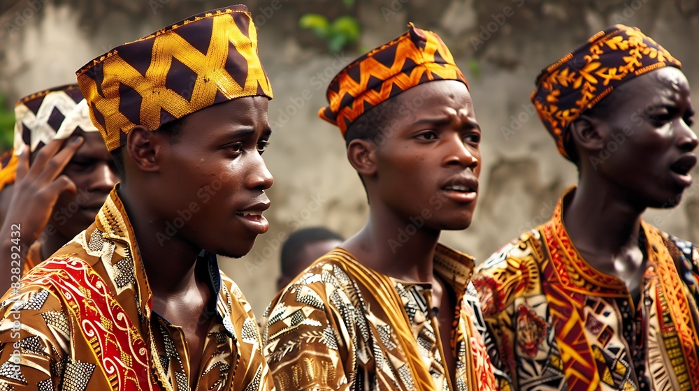 Young men of Cameroon. Cameroonian men.A group of young men wearing ...