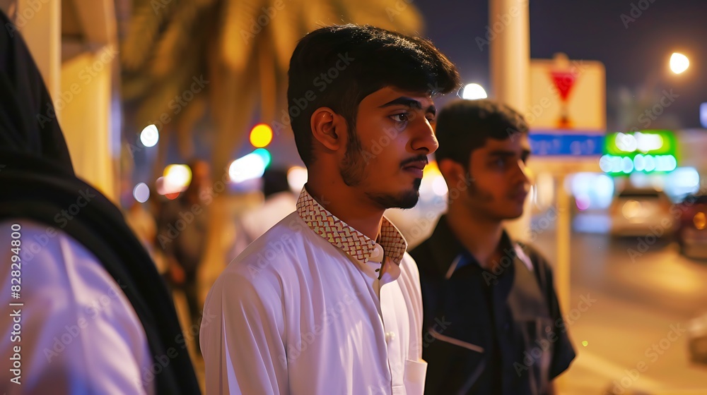 Young men of Kuwait. Kuwaiti men.A young man in traditional attire ...
