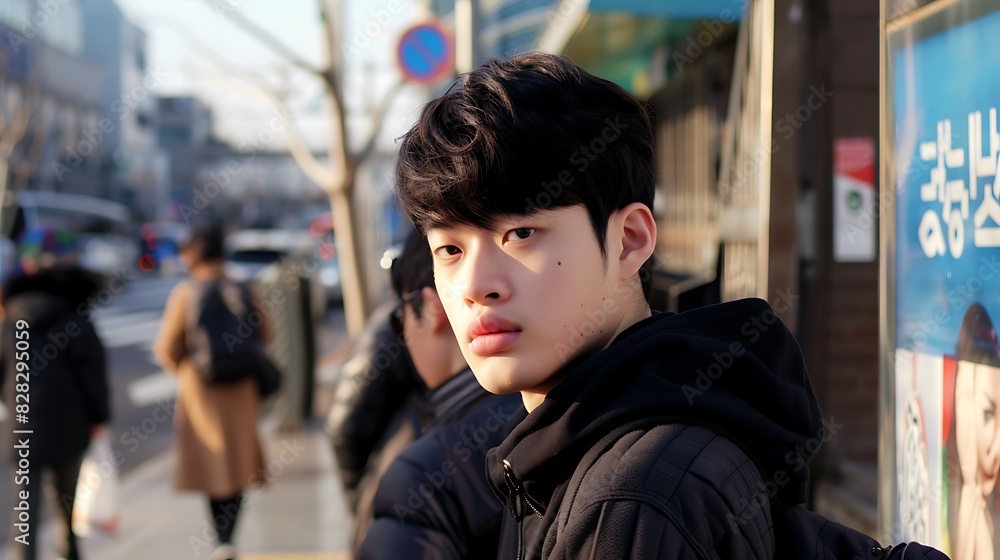 Young men of South Korea. South Korean men.Young man with a thoughtful ...