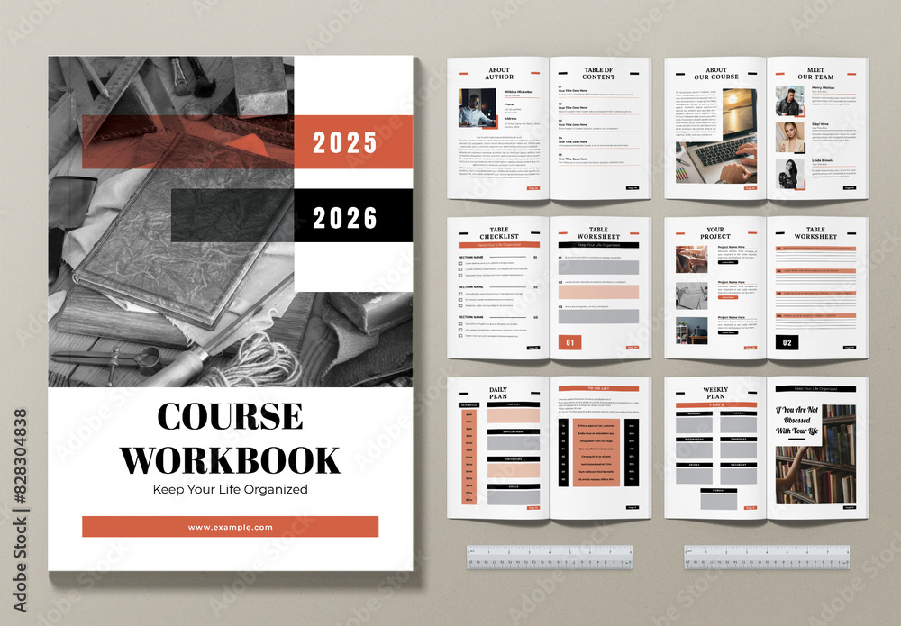 Course Workbook Layout Stock Template | Adobe Stock