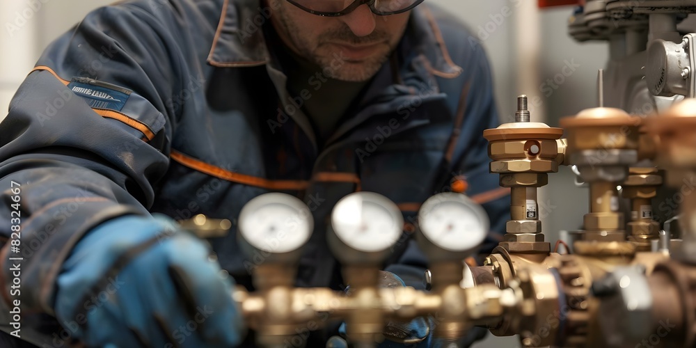 Person installs and maintains control valves meters regulators ...