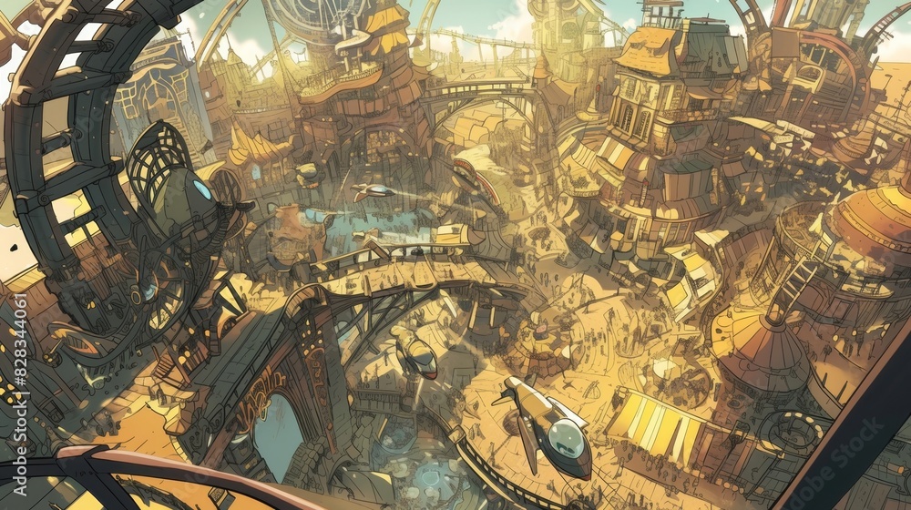 From above the massive theme park is a bustling metropolis of eVTOLs ...