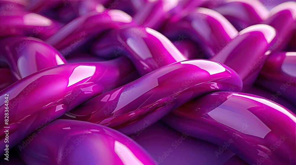 3d render of purple intertwined objects in the style of fluid ...