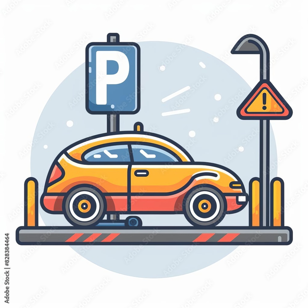 accessible parking spot outline icon flat design, side view, mobility ...