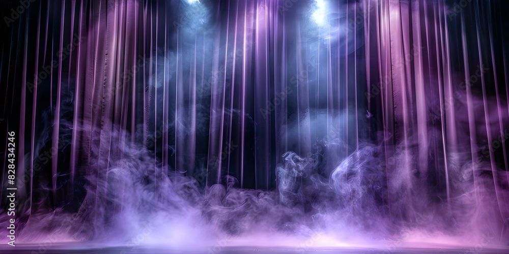 Theater curtains stage spotlight and dramatic setting for entertainment ...