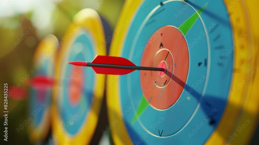 Lively Olympic Games scene with cheerful archer cartoon characters. Fun ...