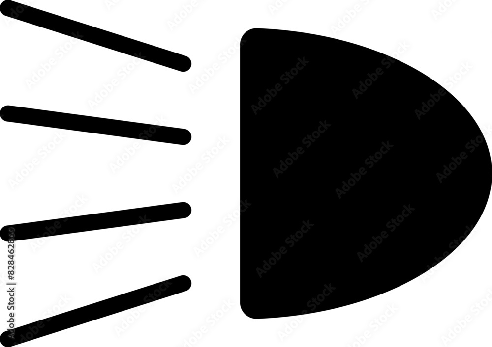 Headlight, light indicator dashboard icon. Vector high beam. Car light ...