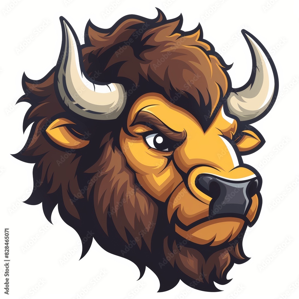 The bison logo features a bold, stylized silhouette of the animal ...
