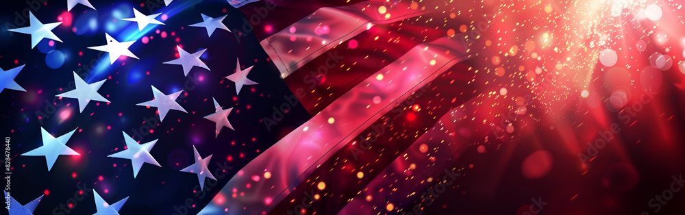 Blurred usa flag background with copy space for text placement ...