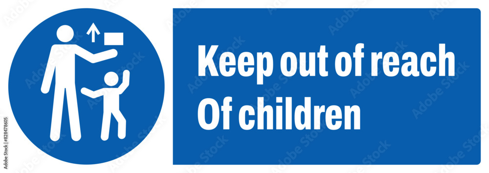 ISO mandatory safety signs_Keep out of reach of children landscape size ...